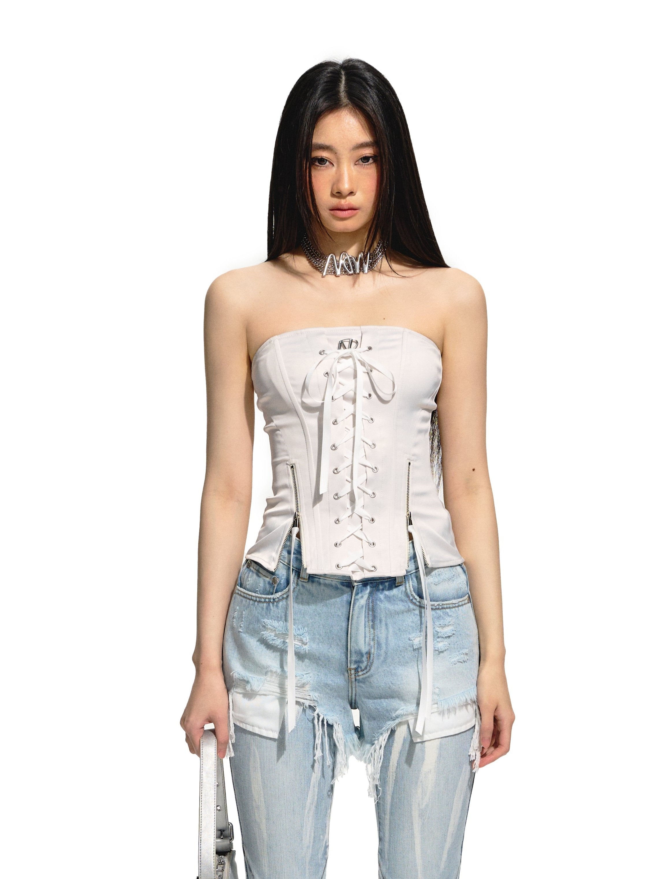 White Unrestraint Corset Top – NAWS